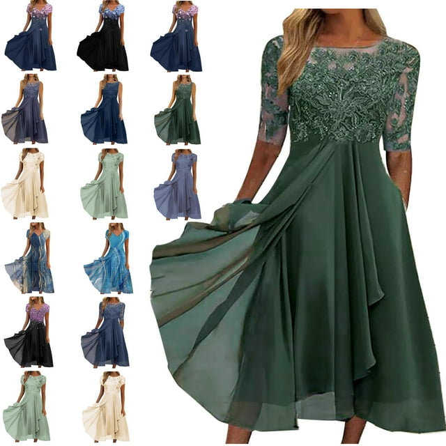 Lace Wedding Guest Dresses for Women Elegant 2025 Mother of The Bride ...