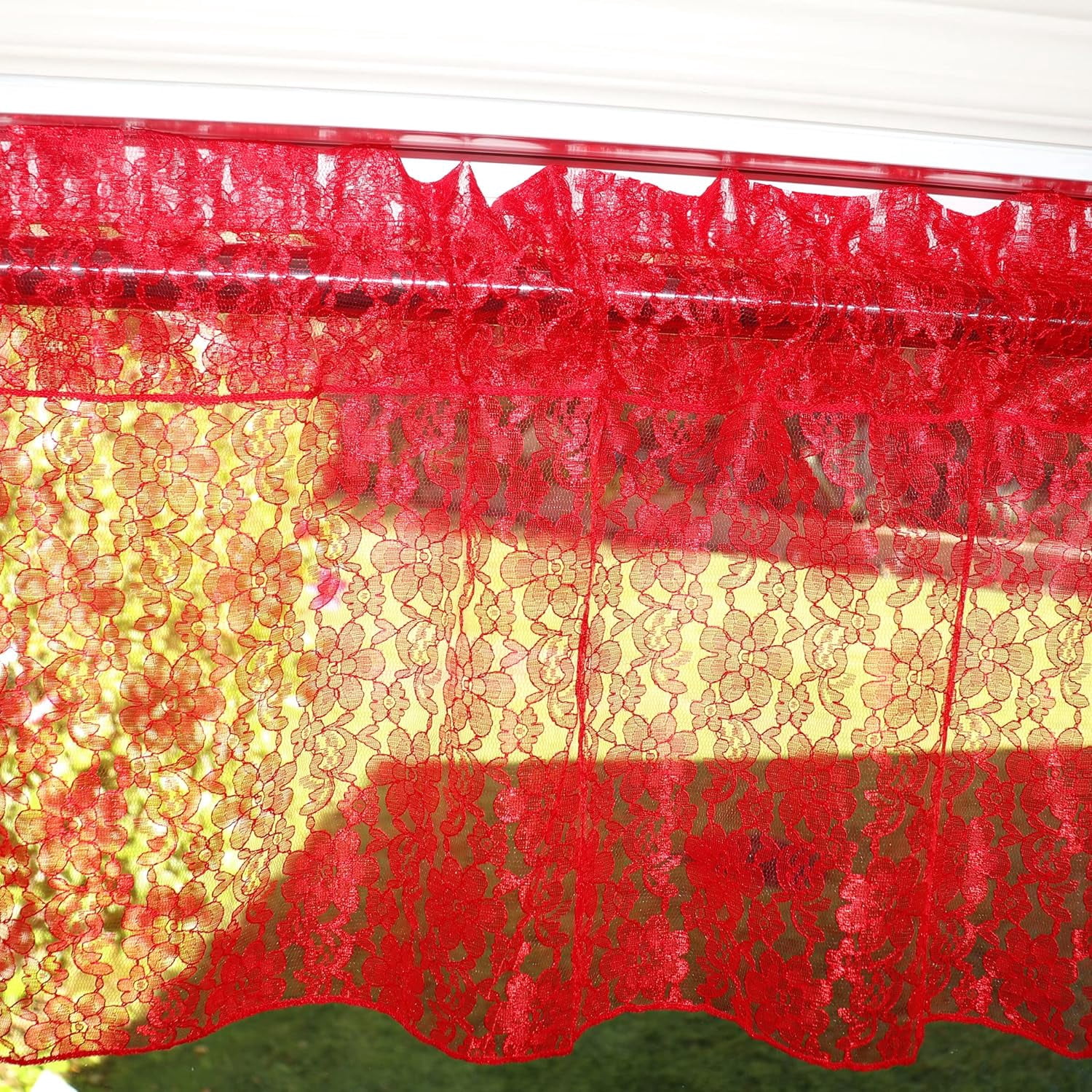 Lace Window Valance Sheer Lace Bedroom Kitchen Dining Room Bathroom ...