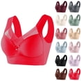 Lace Wireless Bras for Women Wide Strap Push Up Support Lift Everyday ...