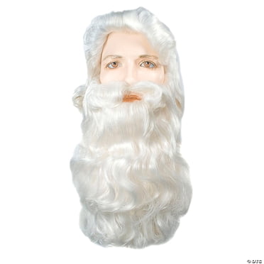 Santa Claus White Wig And Beard Set Christmas Holiday Adult Costume ...