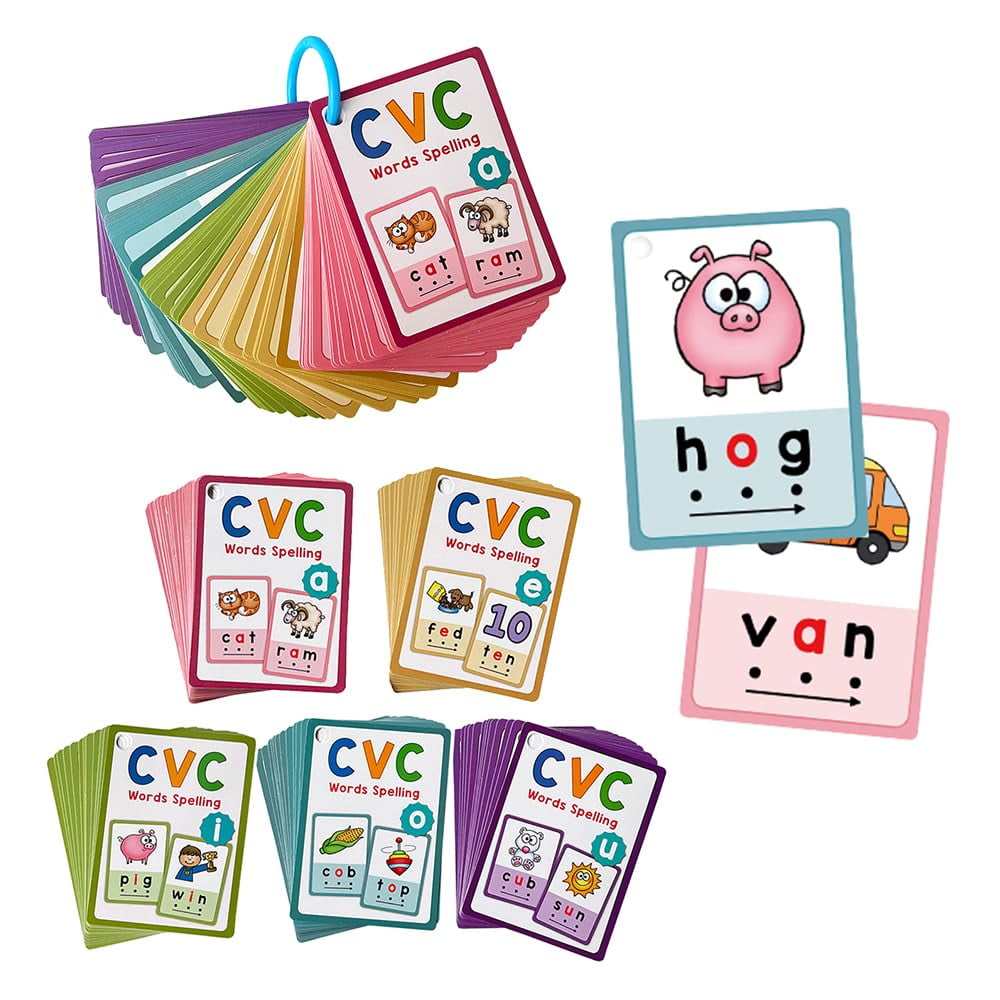 Lachilly Montessori CVC Words STF9 Flashcards Short Vowel Reading ...