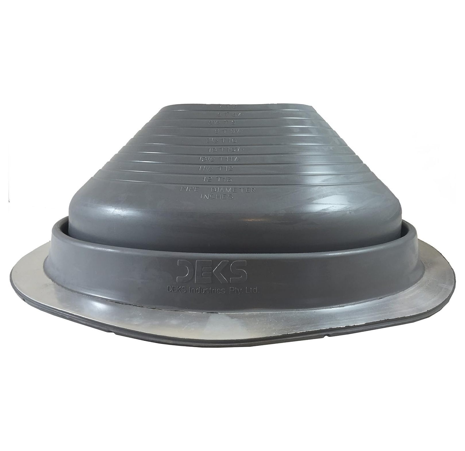 Lachk #8 Gray EPDM Metal Roof Pipe Flashing, Round Base, Pipe OD 7 ...