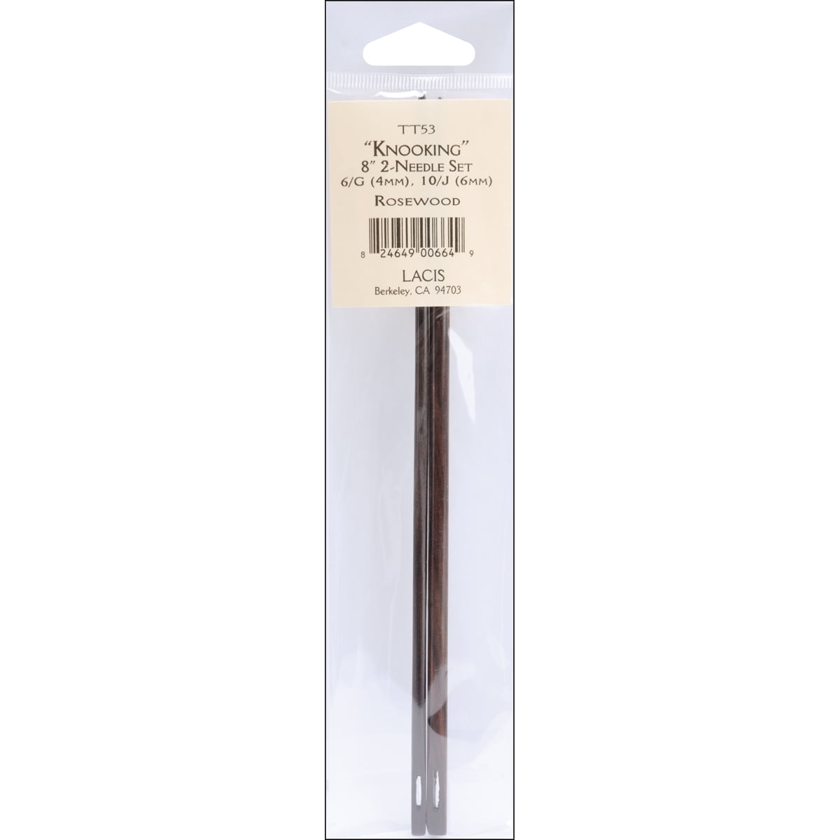 Lacis Knooking Rosewood Needles 8" 2/Pkg-G6/4mm & J10/6mm - Walmart.com