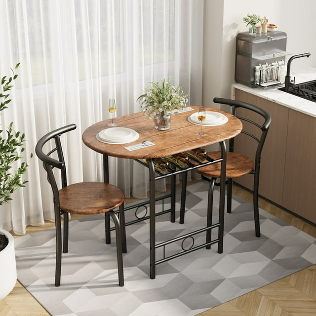 Lacoo 3-Piece Small Dining set, Table and Chair Set for 2 ,for Living ...