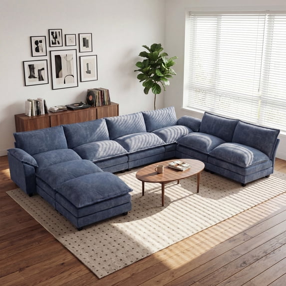 Lacoo 6-Seat Cloud Couch Extremely Flexible Combination Sectional with ...