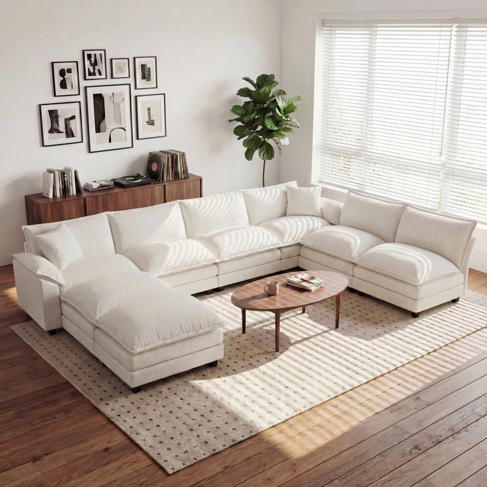 Lacoo 6-Seat Cloud Couch Extremely Flexible Combination Sectional with ...