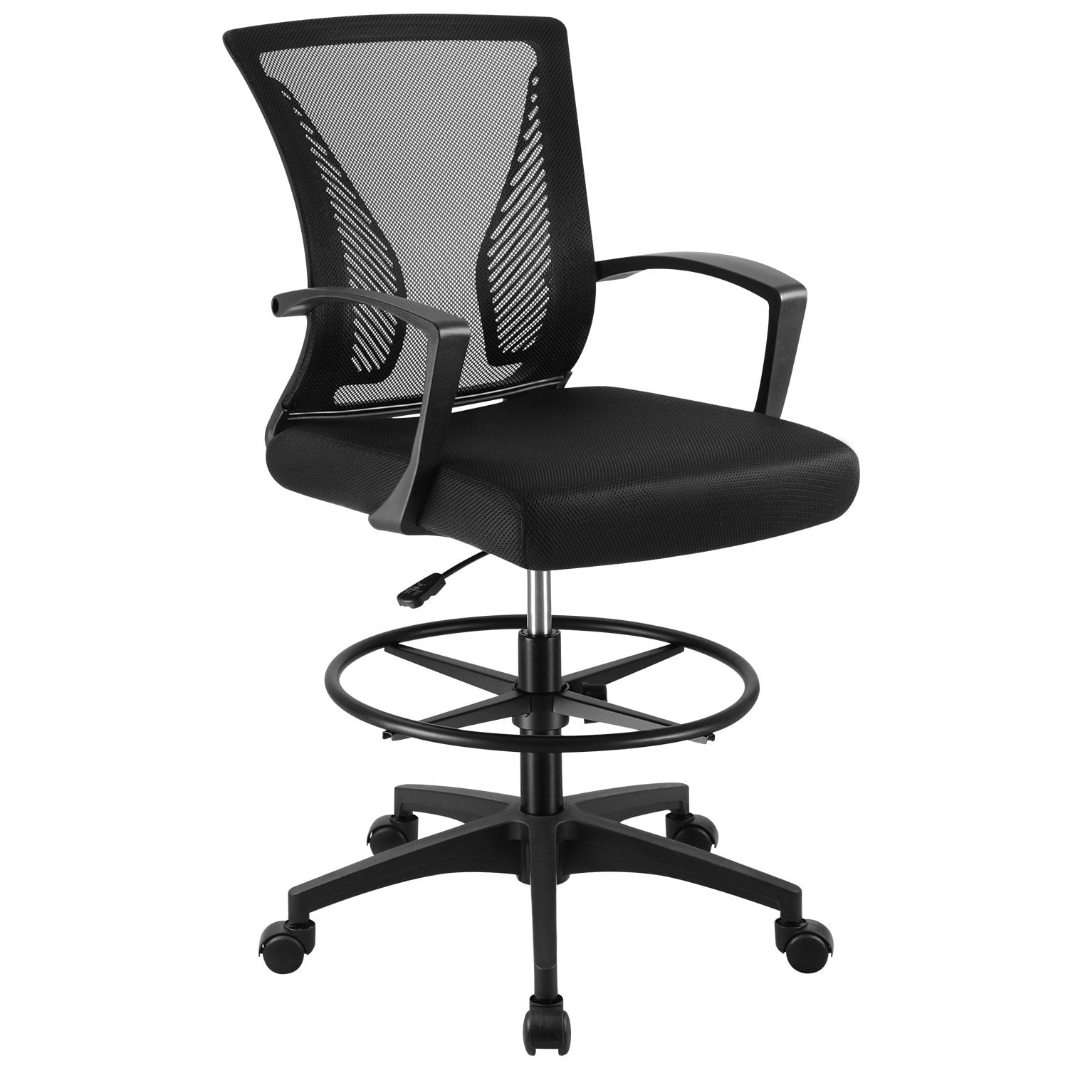 Lacoo Adjustable Height Drafting Chair with Armrest and Regolabile Foot ...