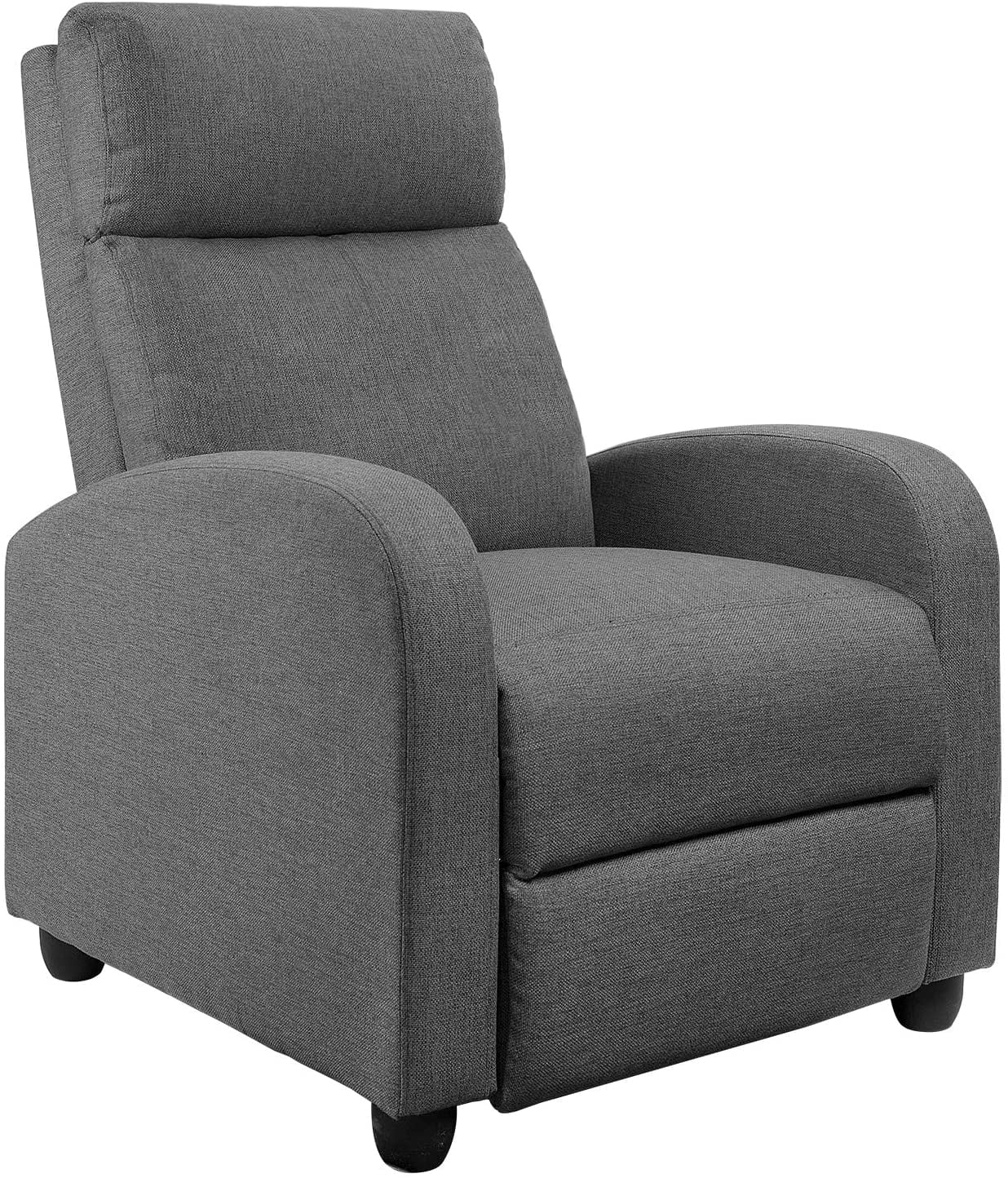 LACOO, Fabric Single Sofa Recliner, Gray, Padded Seat - Walmart.com