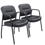 Lacoo Upholstered Faux Leather Office Guest Chairs for Waiting Room ...