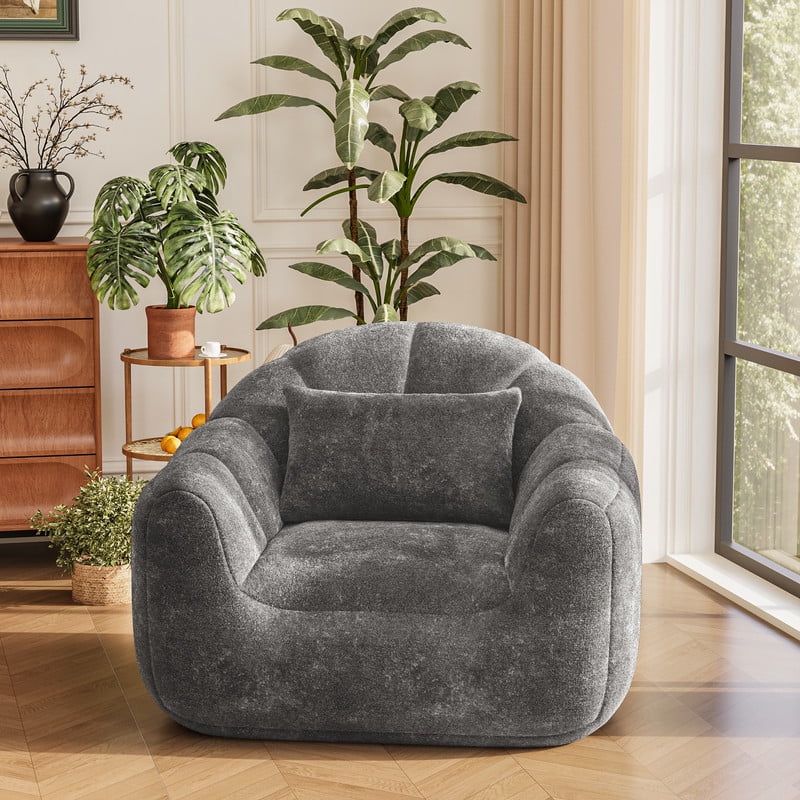 Lacoo Giant Bean Bag Chairs Fillers Cloud Couch Sofa With Armrests ...