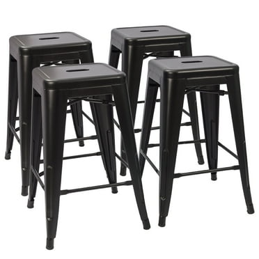 VINEEGO Modern 24 Inches Metal Bar Stools, Stackable Set of 4 for ...