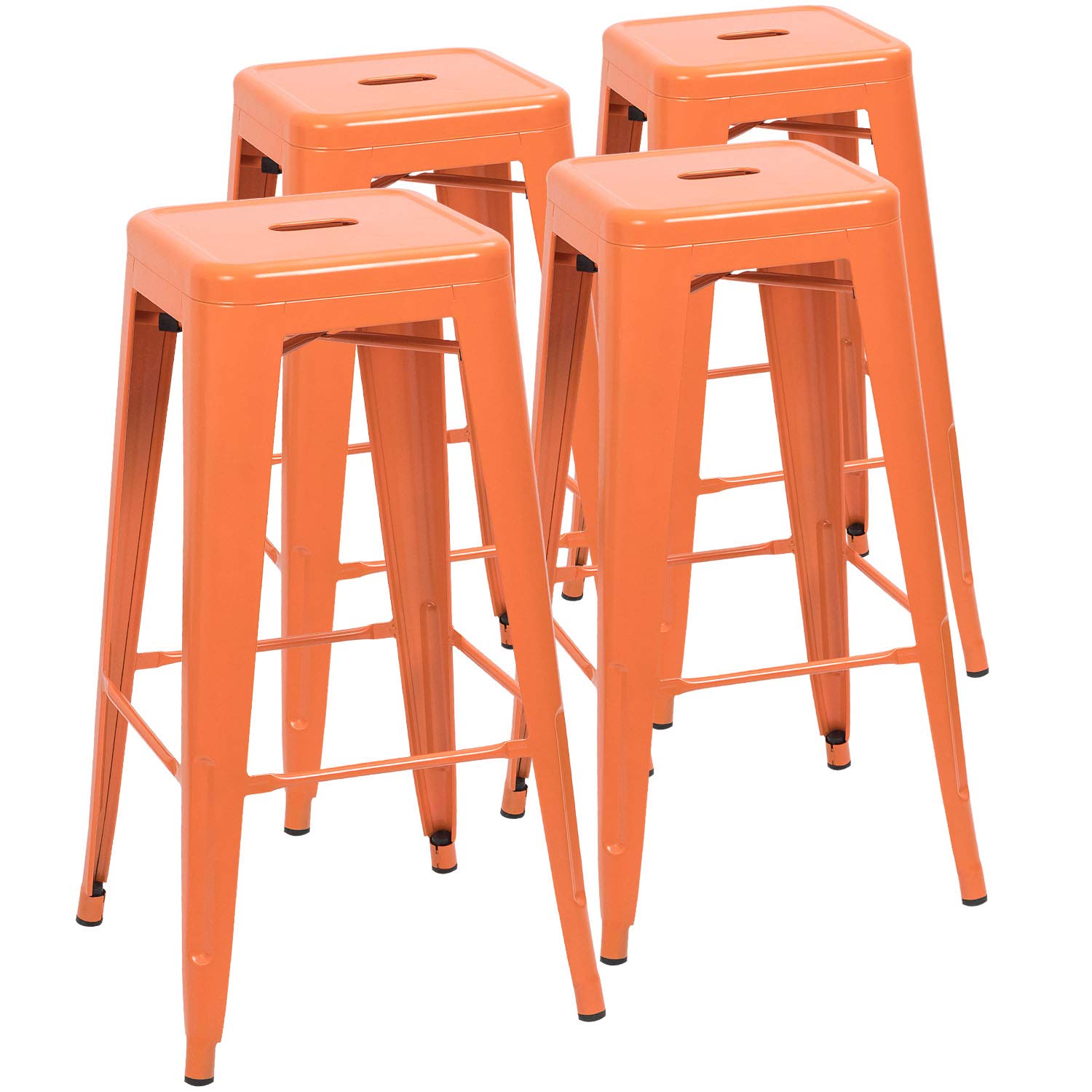 AmeriHome Loft 30" Metal Bar Stool, Orange - Walmart.com