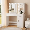 Lacoo Makeup Vanity Desk with Lights & Charging Station, Vanity Set ...
