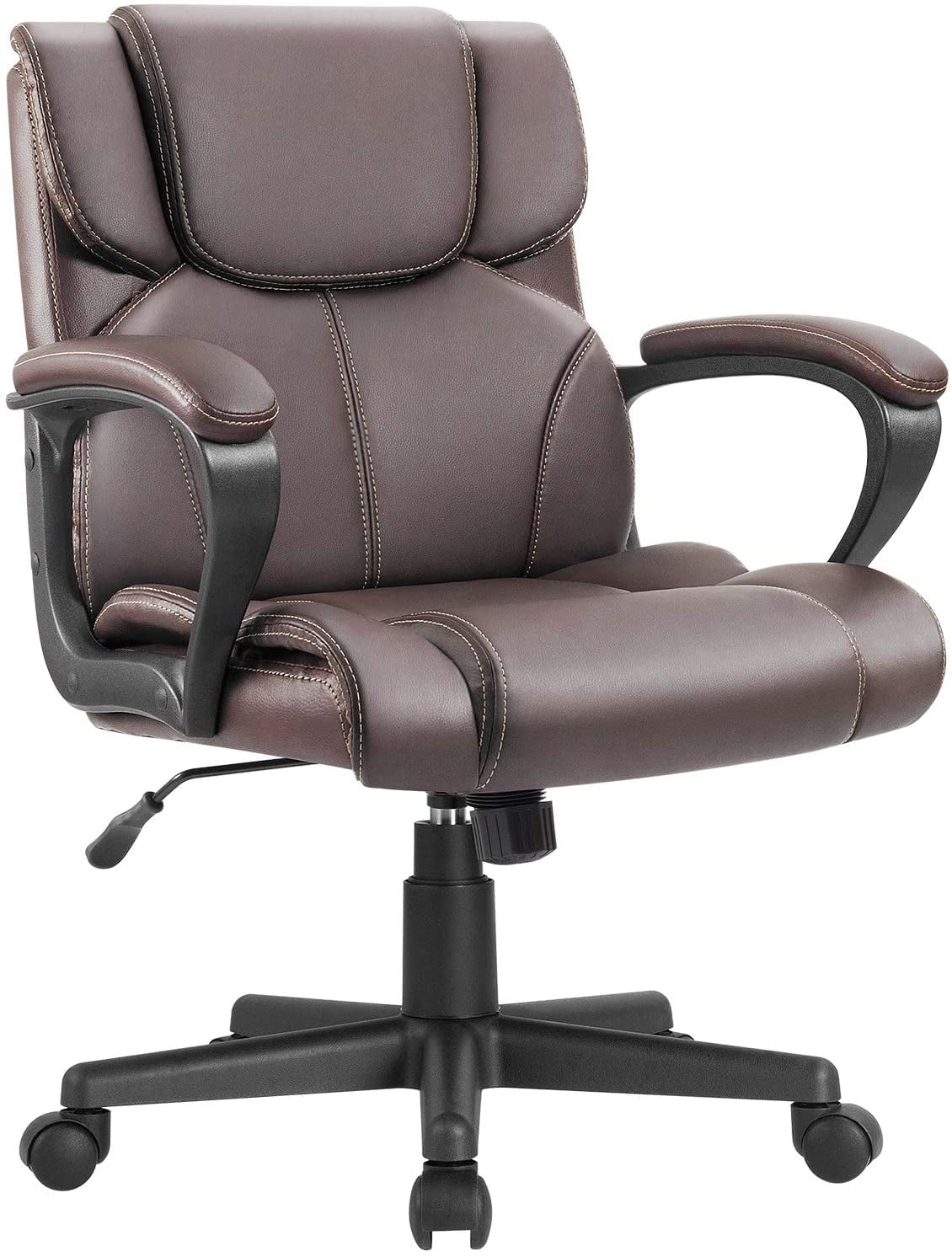 Lacoo Mid-Back Faux Leather Ergonomic Executive Office Desk Chair ...