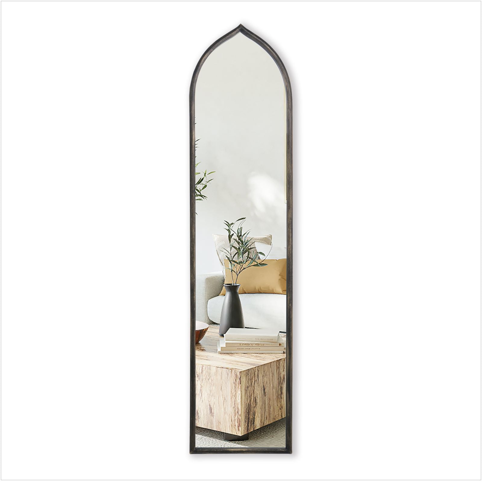Lacoqulet Long Black Arched Mirror, Home Decor, Thin Hanging Mirror for ...