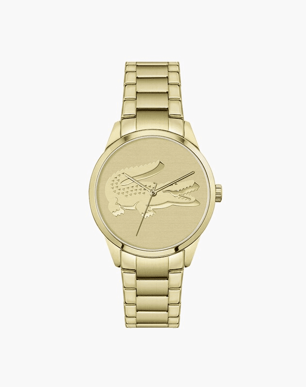 Lacoste 2001175 Gold Lady Croc Dial Gold Stainless Steel Bracelet ...