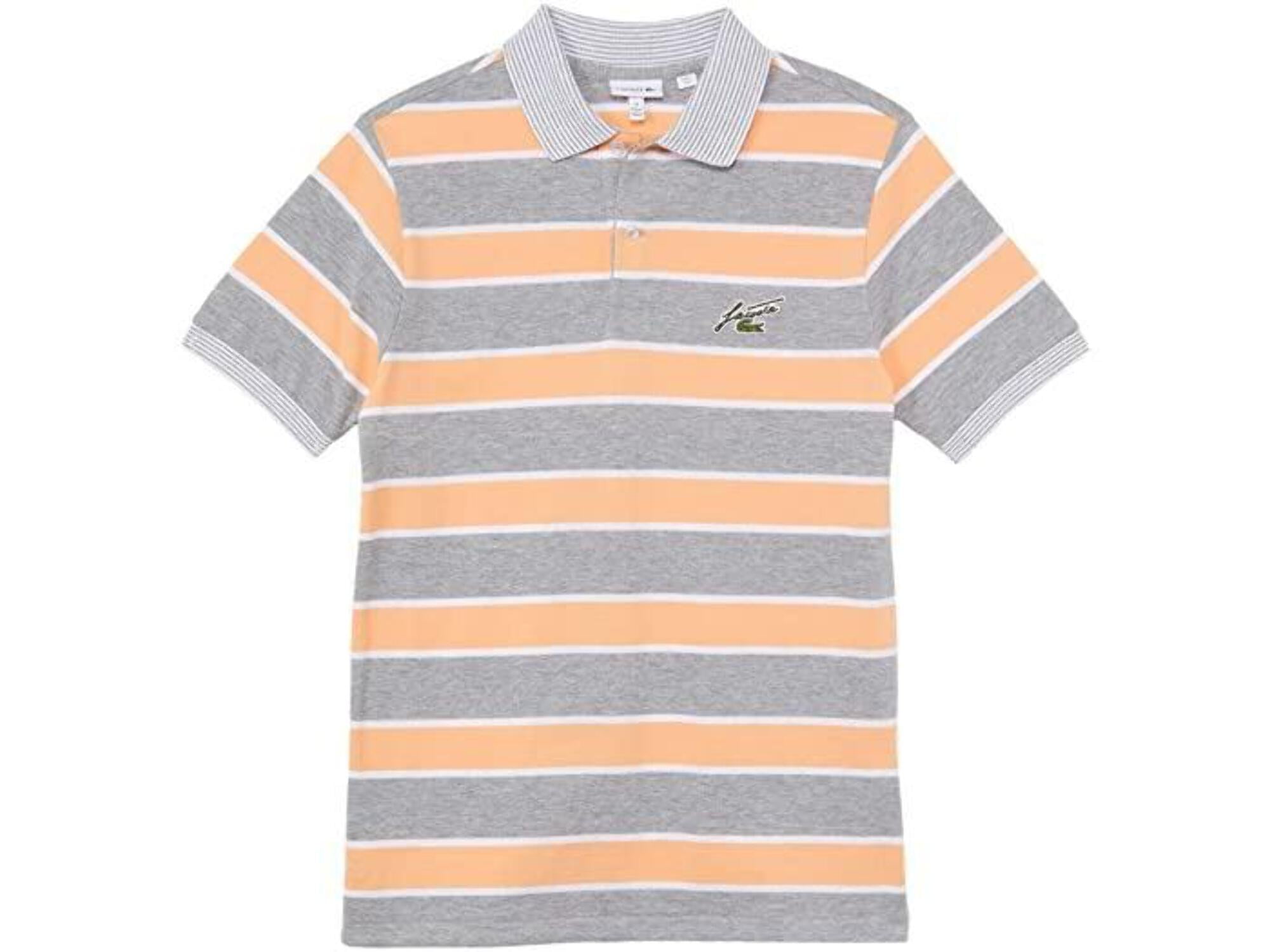Lacoste Boys Striped Polo Heather Wall/Ledge/White PJ0279 FJV - Walmart.com