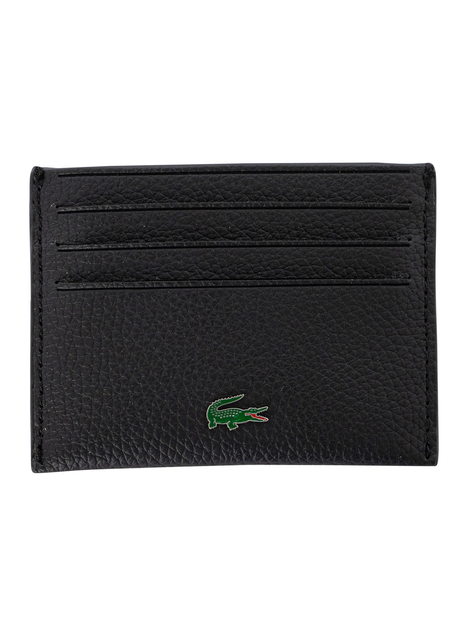 Lacoste Card Holder Wallet, Black, Compact Accessory, 3 Card Slots ...