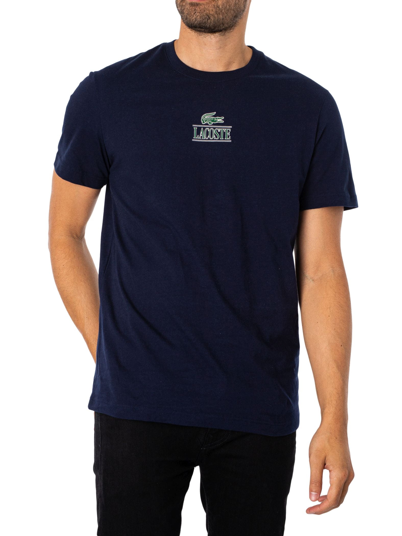 Lacoste Centre Logo T-Shirt, Blue - Walmart.com