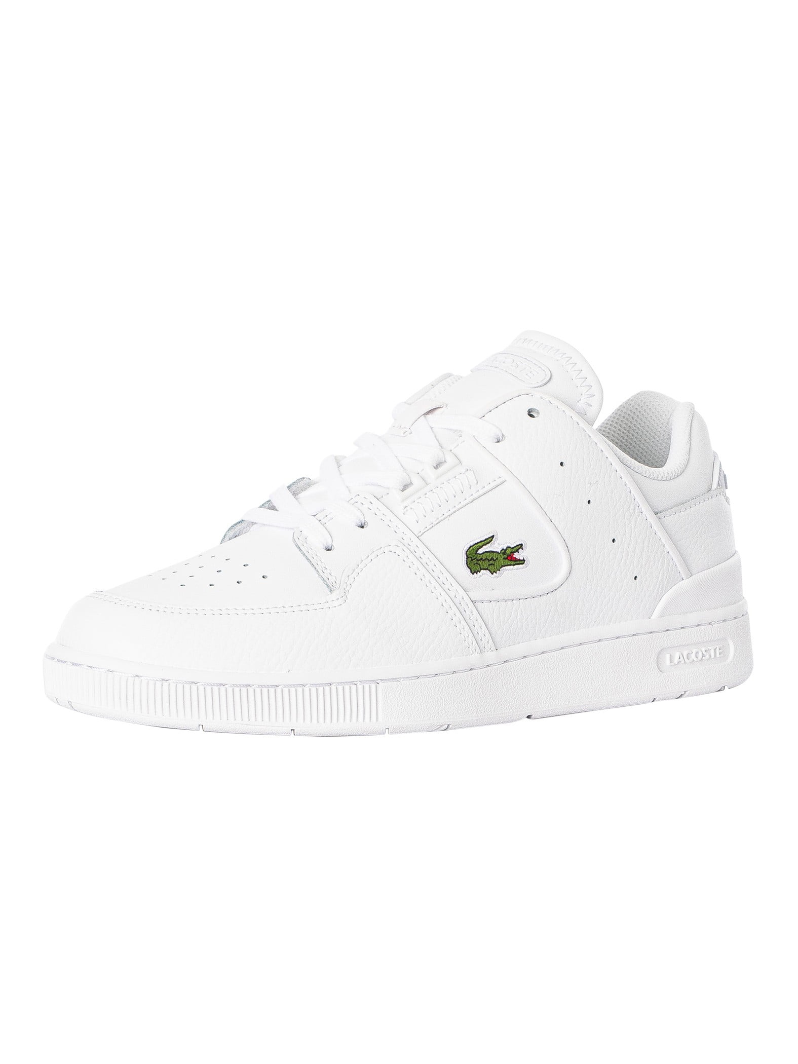 Lacoste Court Cage 224 1 SMA Leather Trainers, White - Walmart.com