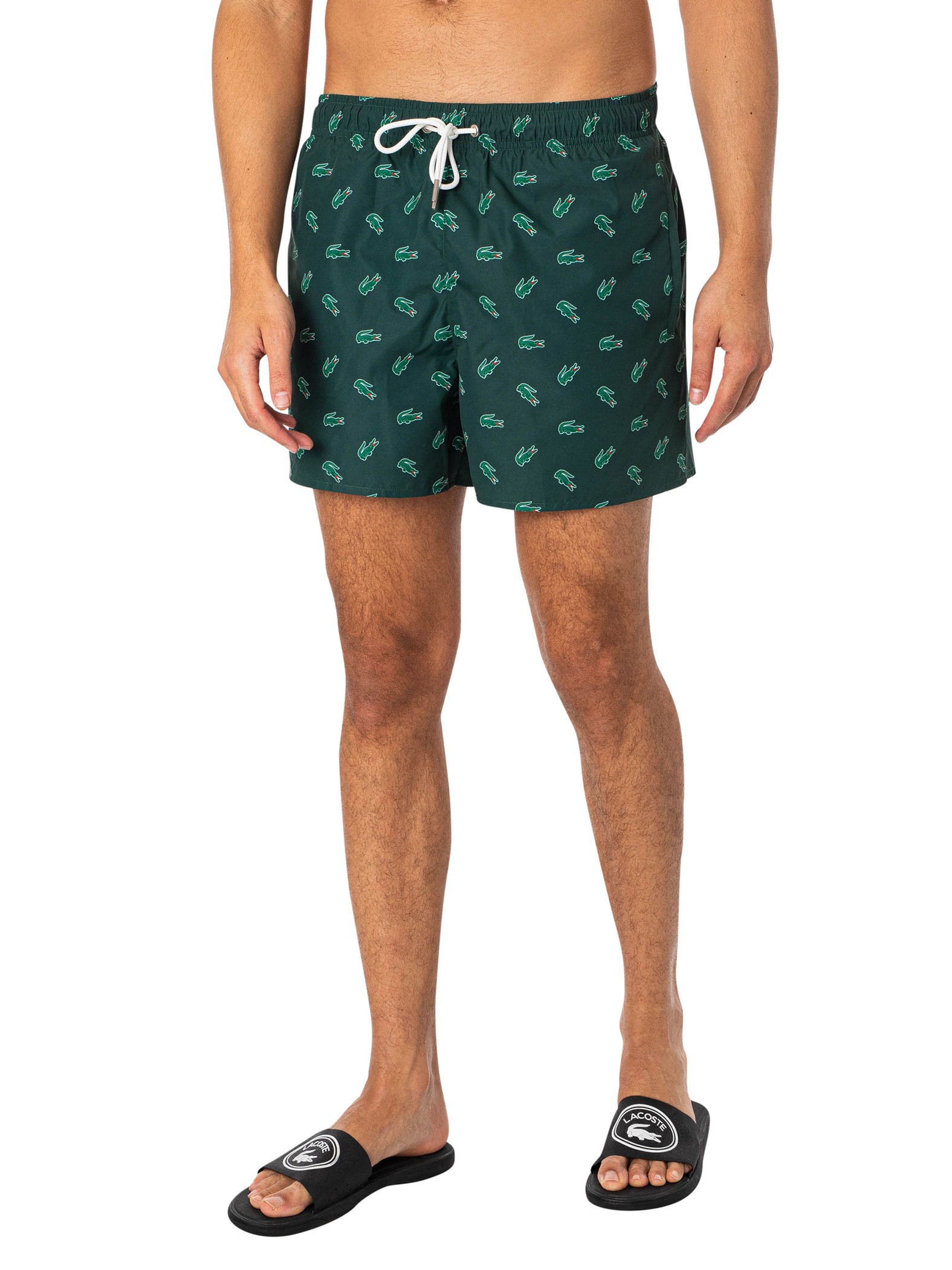 Lacoste Croc Pattern Swim Shorts, Green - Walmart.com