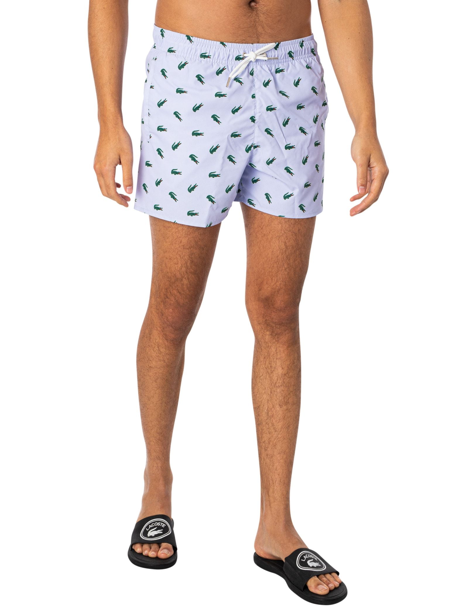 Lacoste Croc Print Swim Shorts - Phoenix Blue/Green - Walmart.com