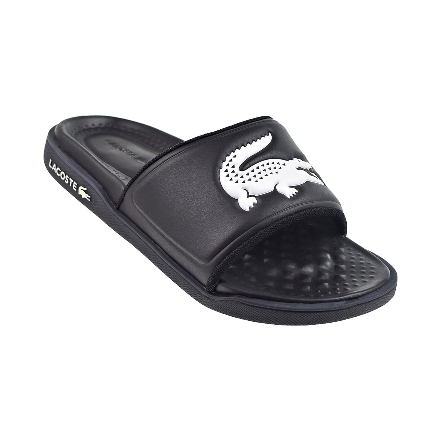 Lacoste Croco Dualiste Synthetic Logo Strap Men's Slides Black 7 ...