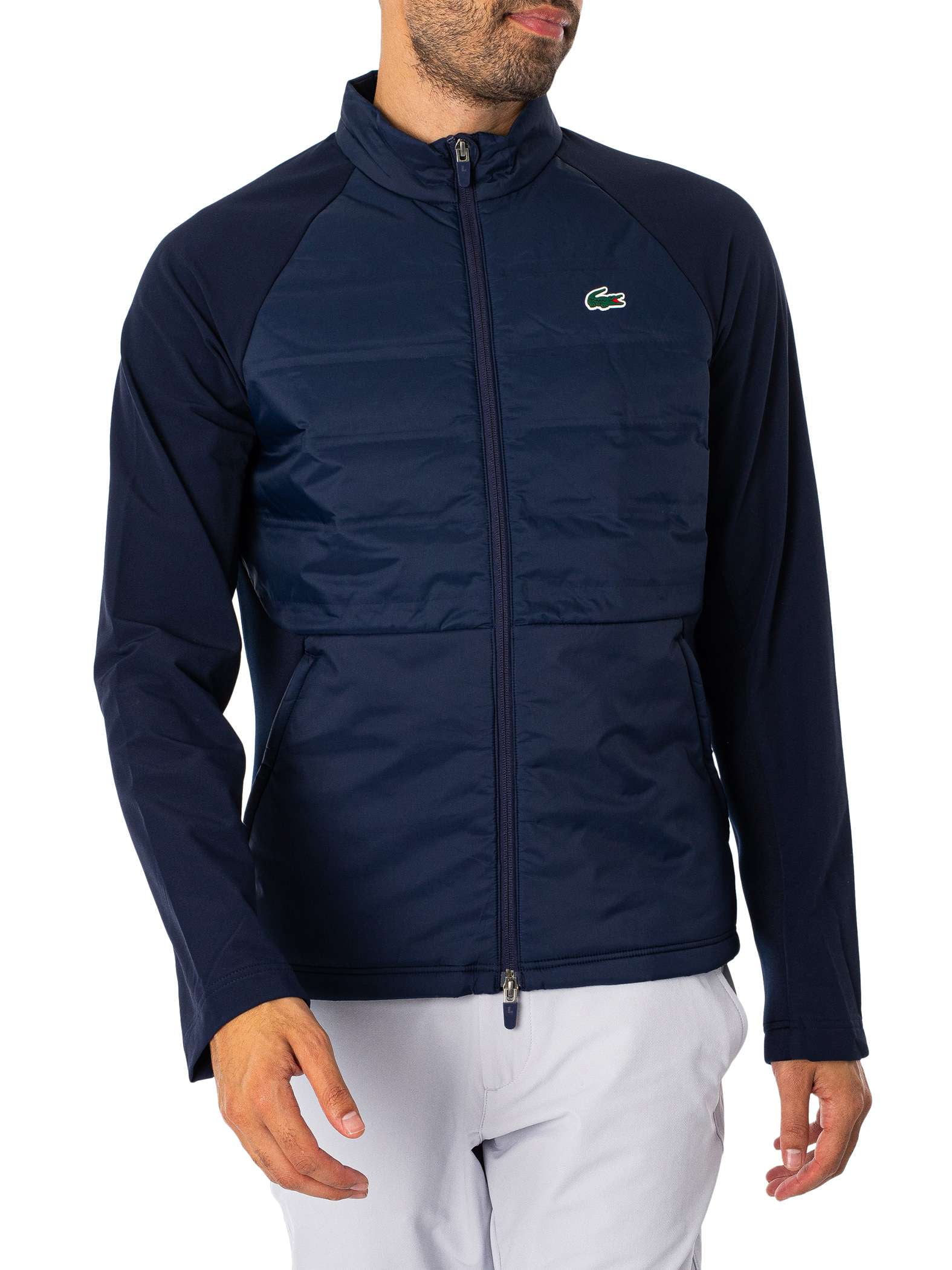 Lacoste High Neck Quilted Golf Jacket, Blue - Walmart.com