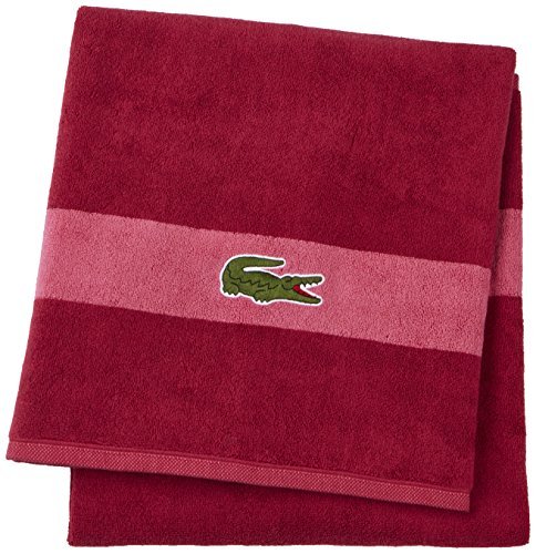 Lacoste Logo Bath Towel, 100% Cotton, 650 GSM, 30"x52", Cherry ...