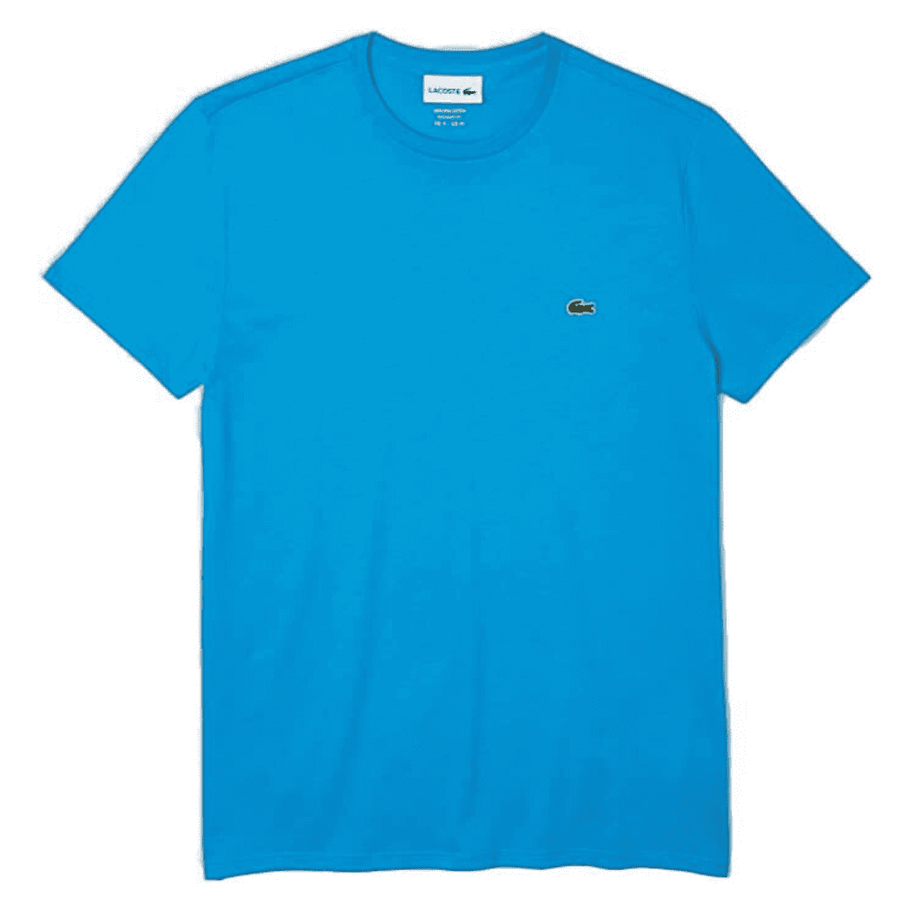 Lacoste Men's Big Fit Crew Neck Cotton Jersey T-Shirt Turquoise Blue ...