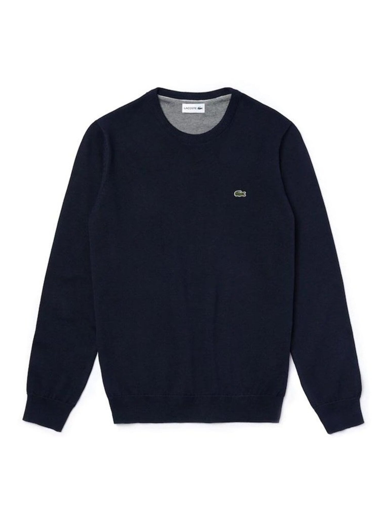 Lacoste Men's Crew Neck Cotton Jersey Sweater Navy Blue/Flour-Navy Blue AH3467 M65 - Walmart.com
