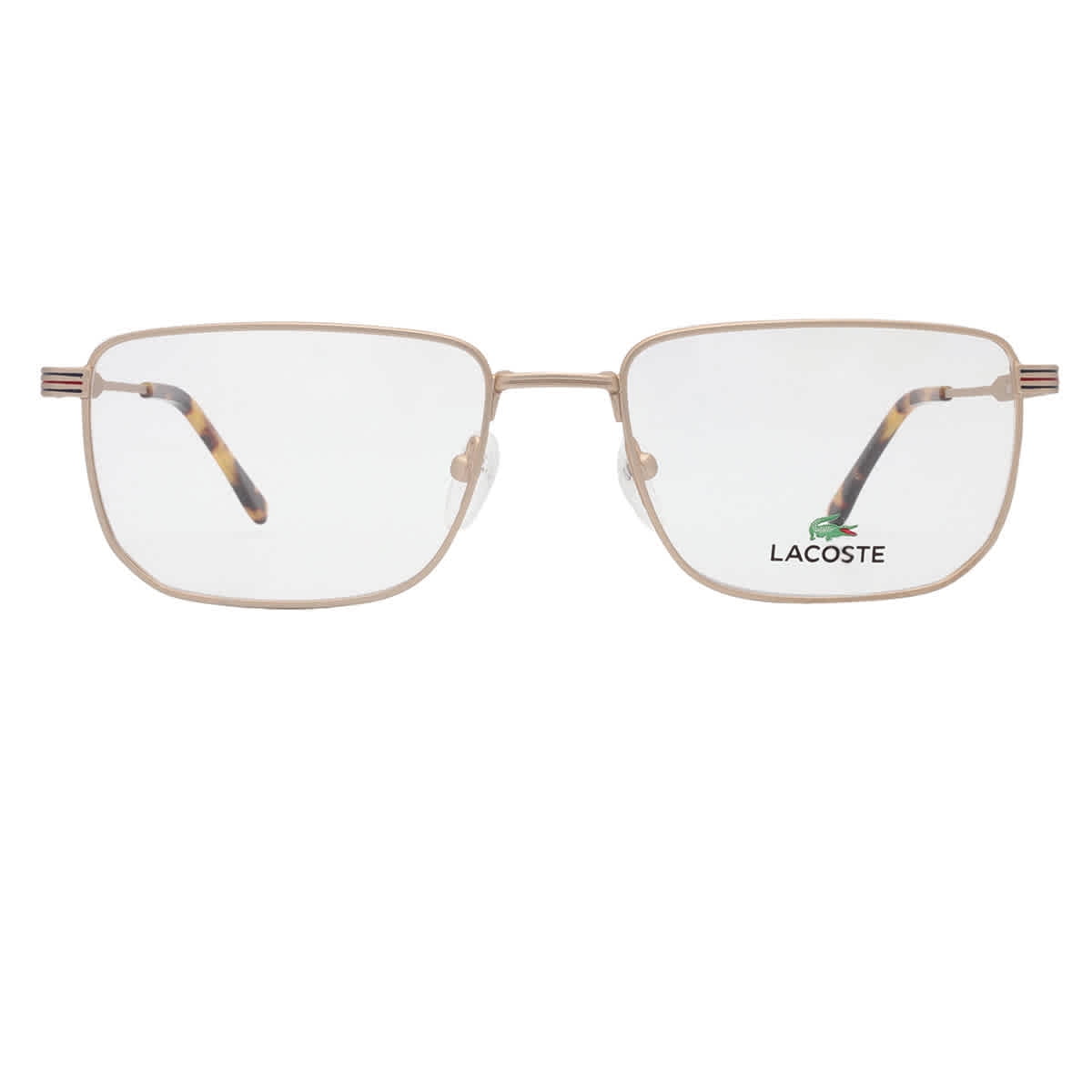 Lacoste Men's Gold Tone Rectangular Eyeglass Frames L2277710 55mm ...