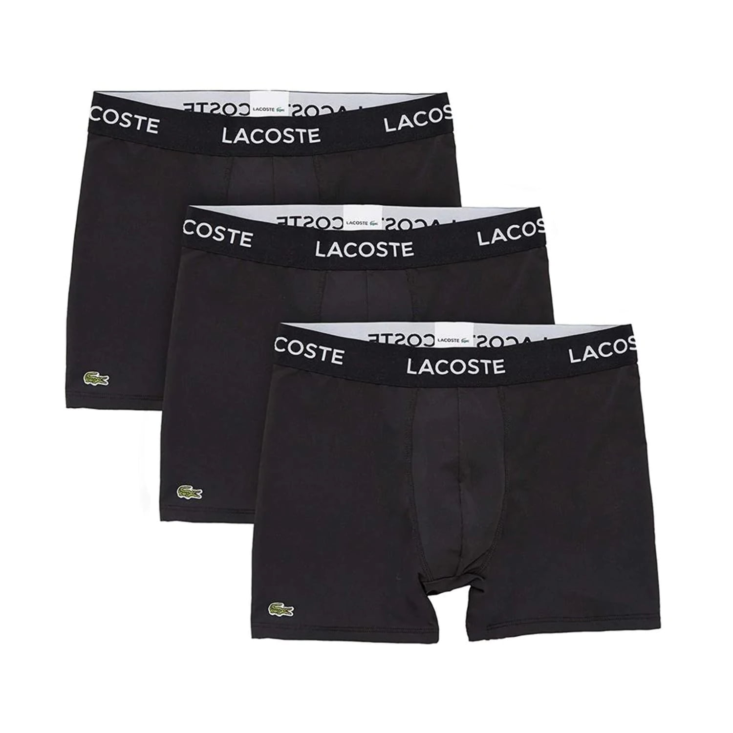 Lacoste Men's Pack of 3 Boxer Briefs Longs Underwear Black 6H3419-51 ...