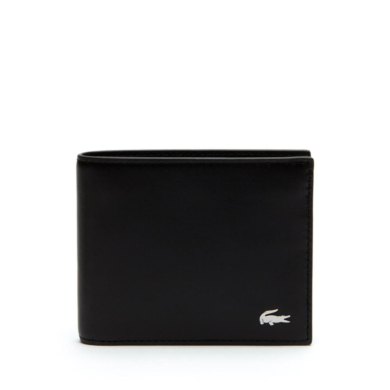 Lacoste Men's fitzgerald Leather Wallet and Key Chain Set Black ...