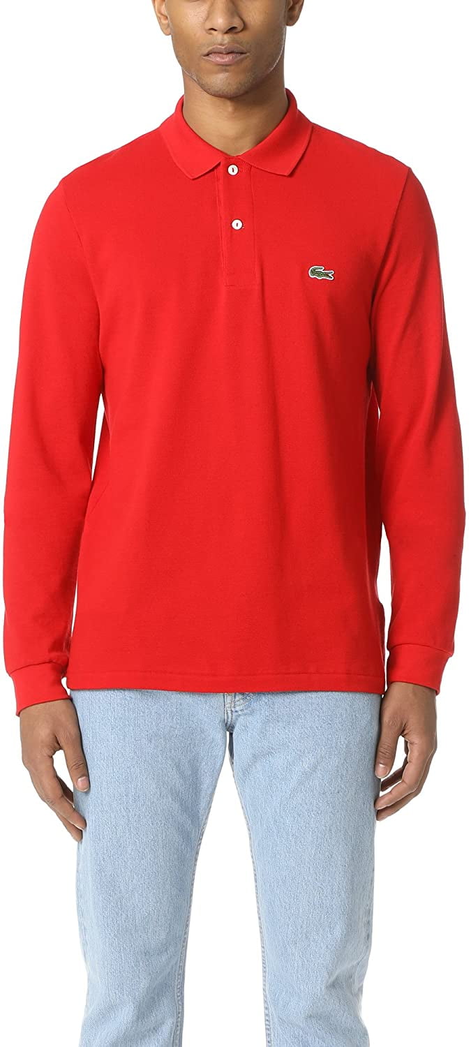 Lacoste Mens Classic Long Sleeve Pique Polo Shirt 4 Red - Walmart ...