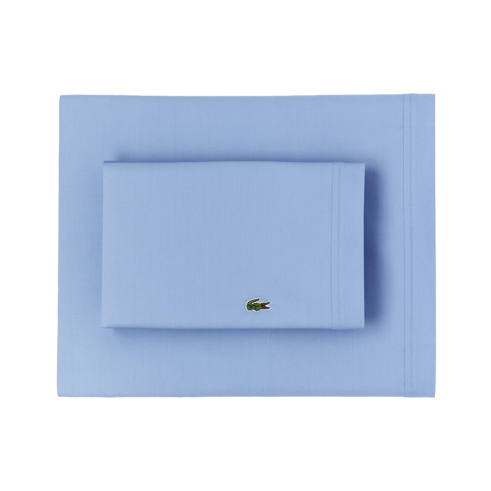 Lacoste Percale 220 Thread Count 100% Cotton Sheet Set Allure Blue ...