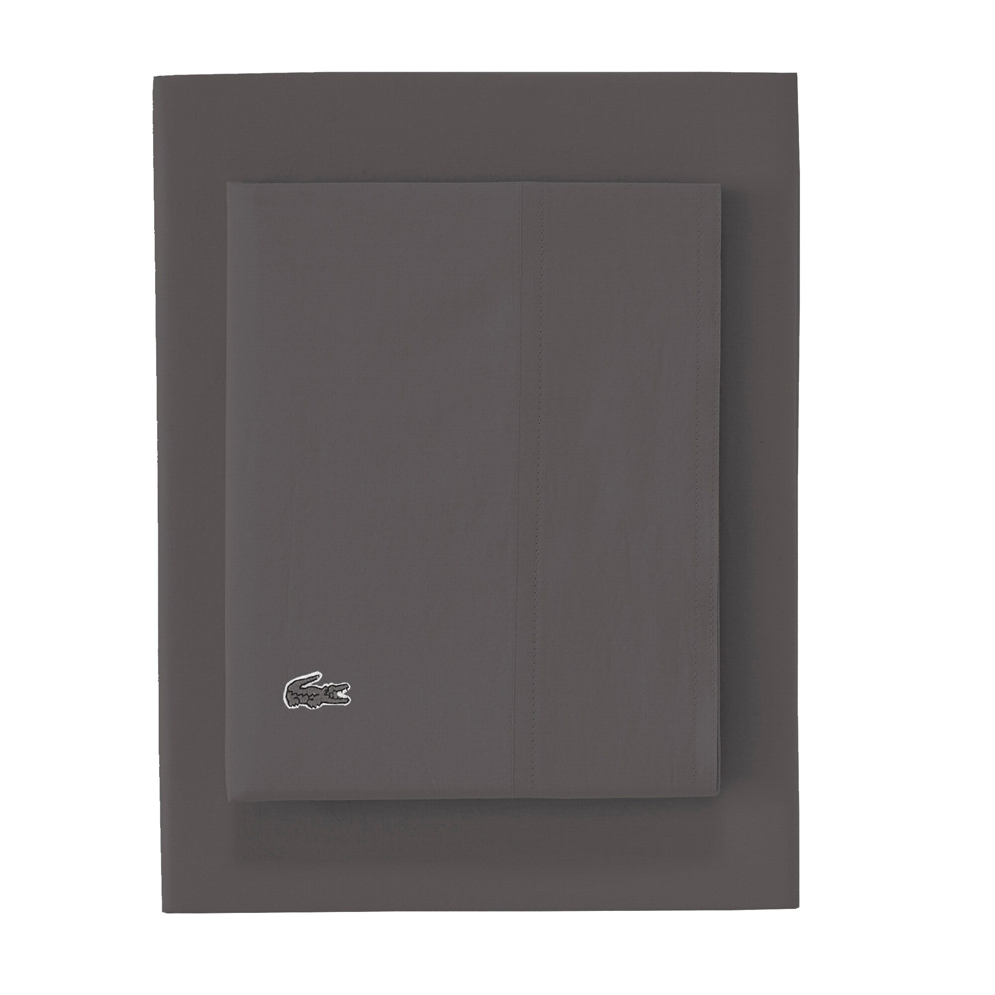 Lacoste Percale 220 Thread Count 100% Cotton Sheet Set Dark Gray - Full ...