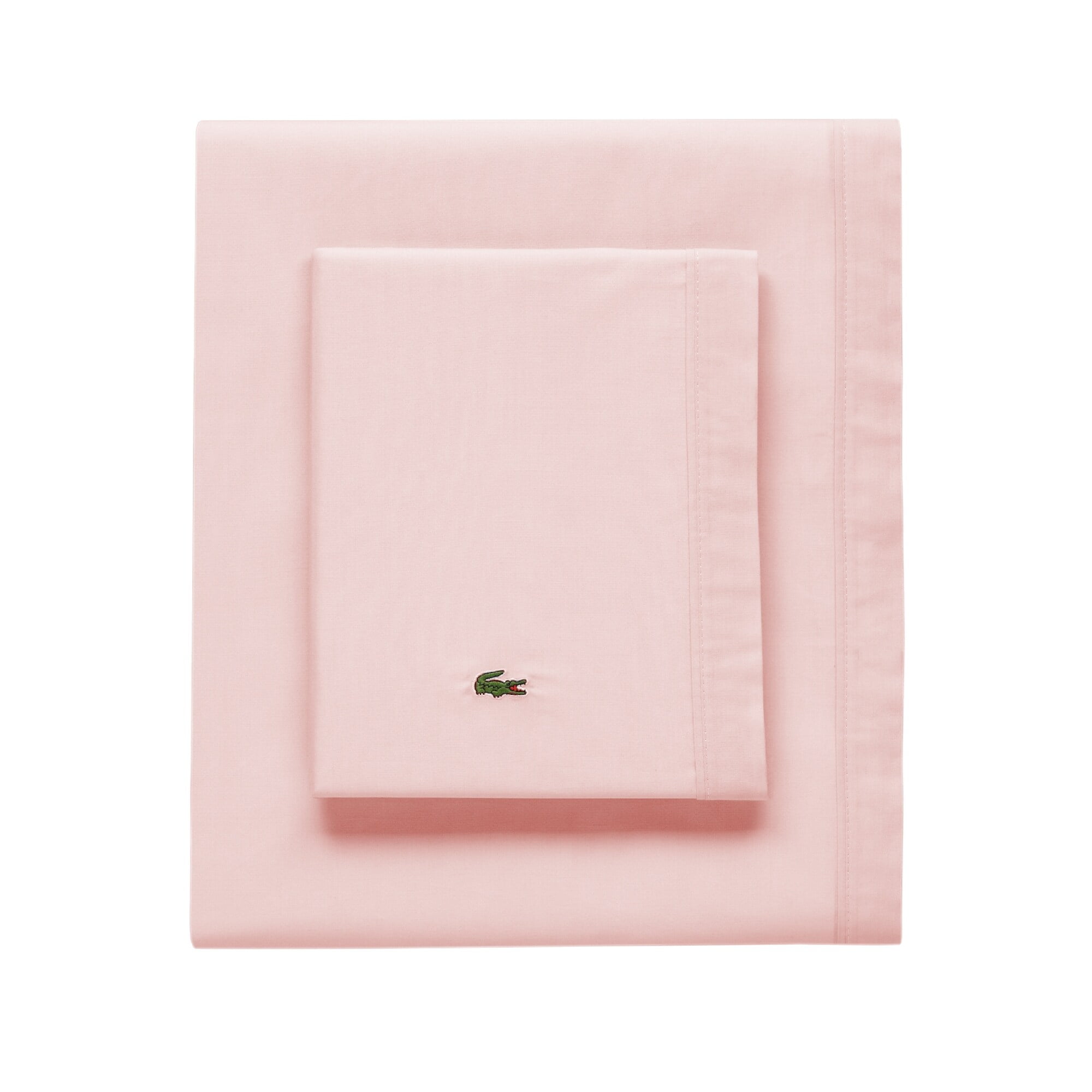 Lacoste Percale 220 Thread Count 100% Cotton Sheet Set Iced Pink - King ...