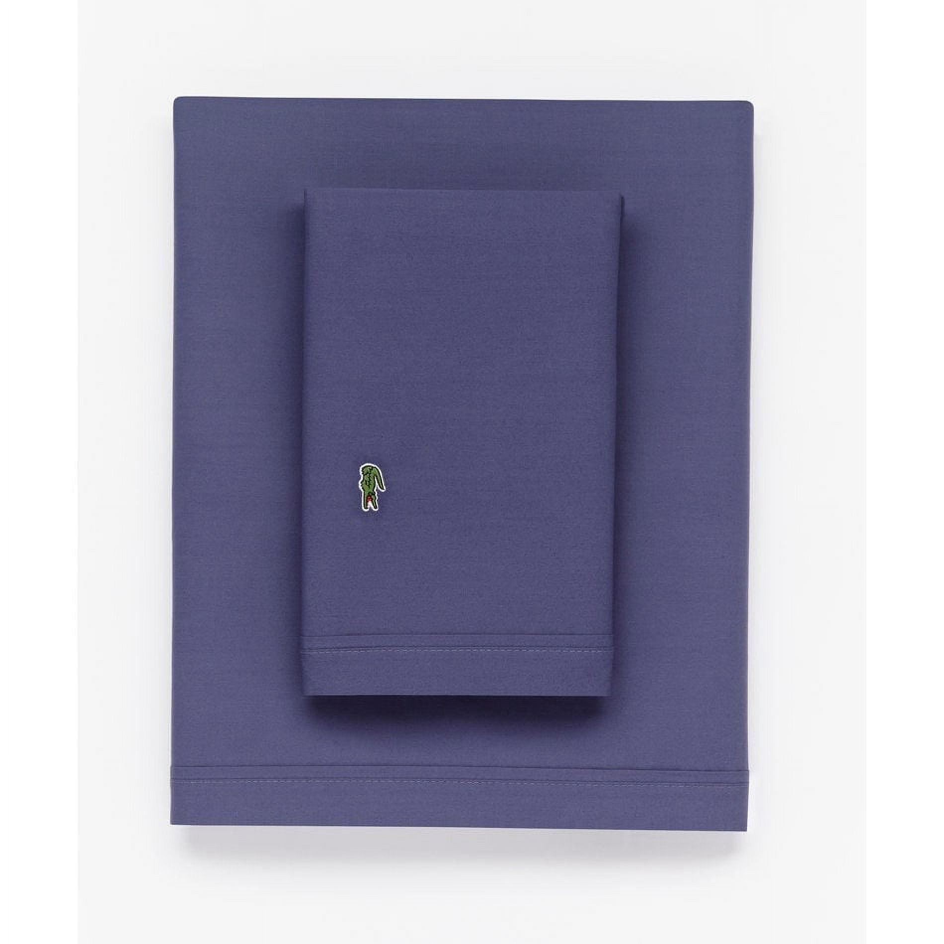 Lacoste Percale 220 Thread Count 100% Cotton Sheet Set Vintage Indigo ...