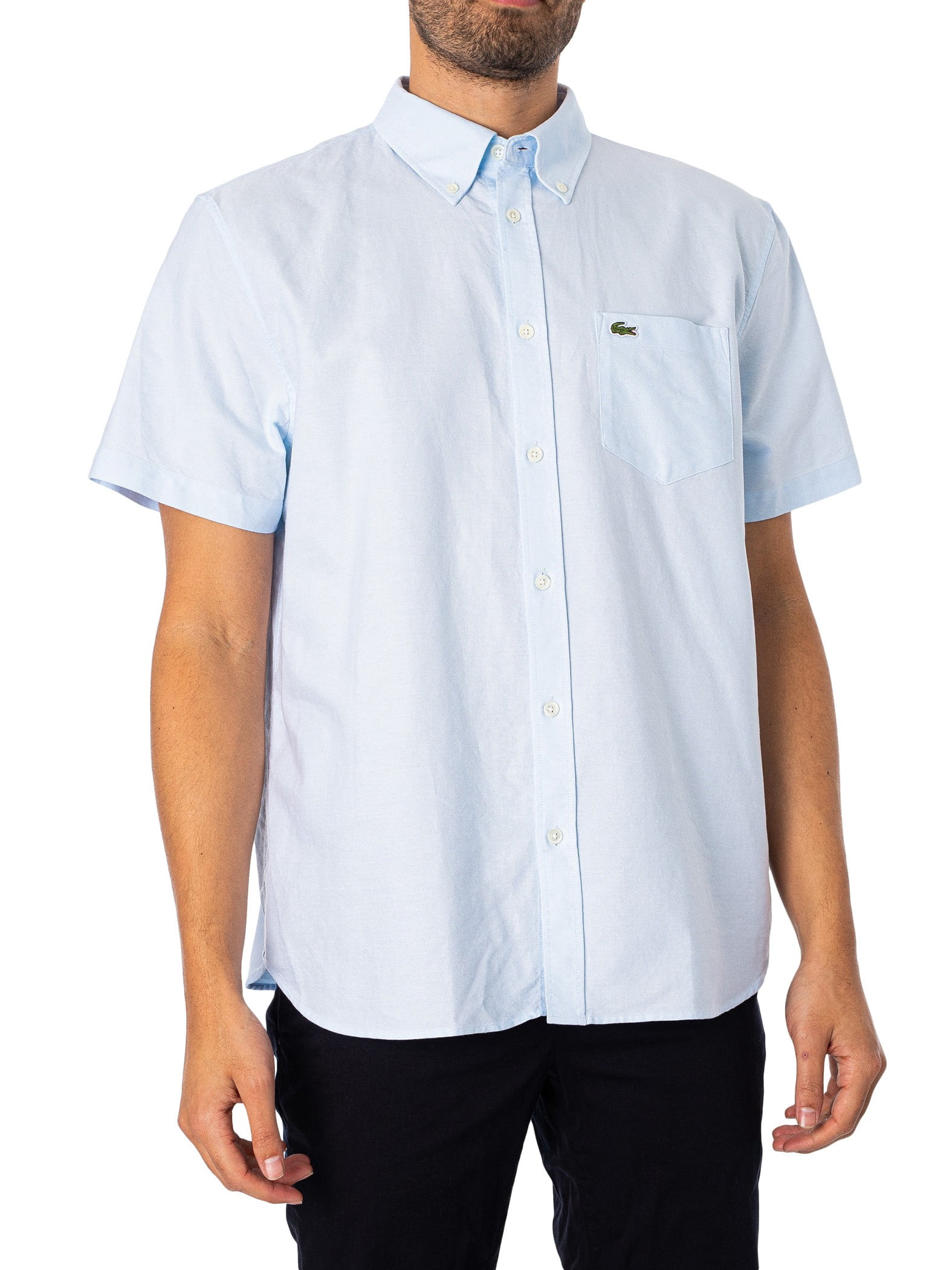 Lacoste Regular Logo Short Sleeved Shirt, Blue - Walmart.com