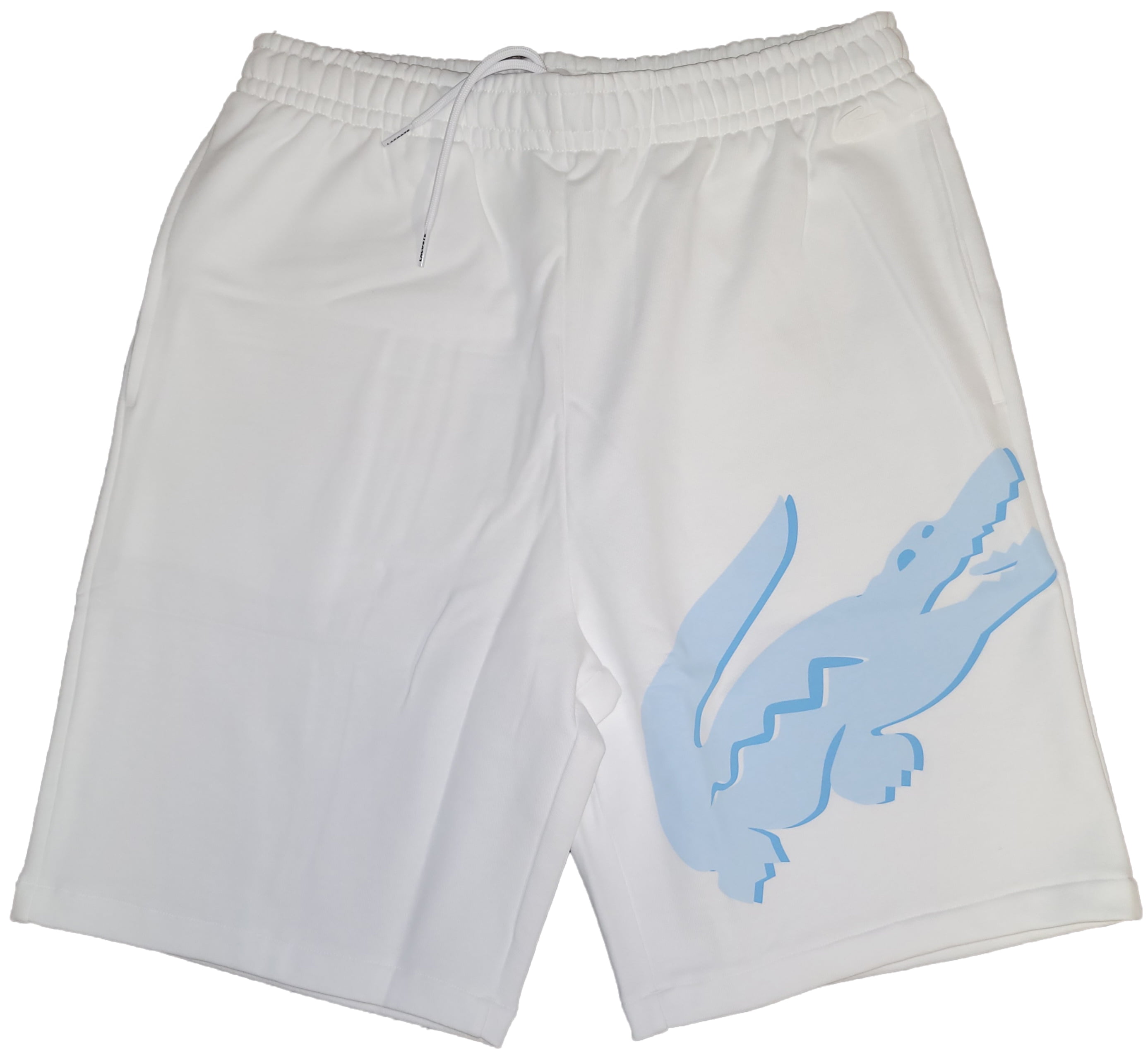 Lacoste Wht/Lght Bl Oversized Crocodile Print Organic Cttn Fleece ...