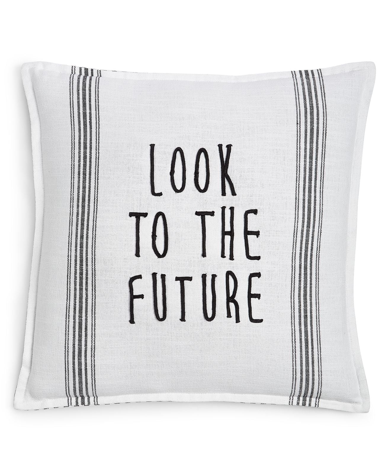 Lacourte Look to the Future 20″ Square Decorative Pillow, White/Black ...