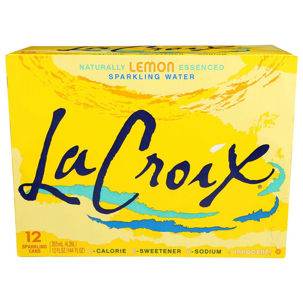 Lacroix Unsweetened Lemon Sparkling Water, 12 Fluid Ounce Can -- Bulk Case of 24 - Walmart.com