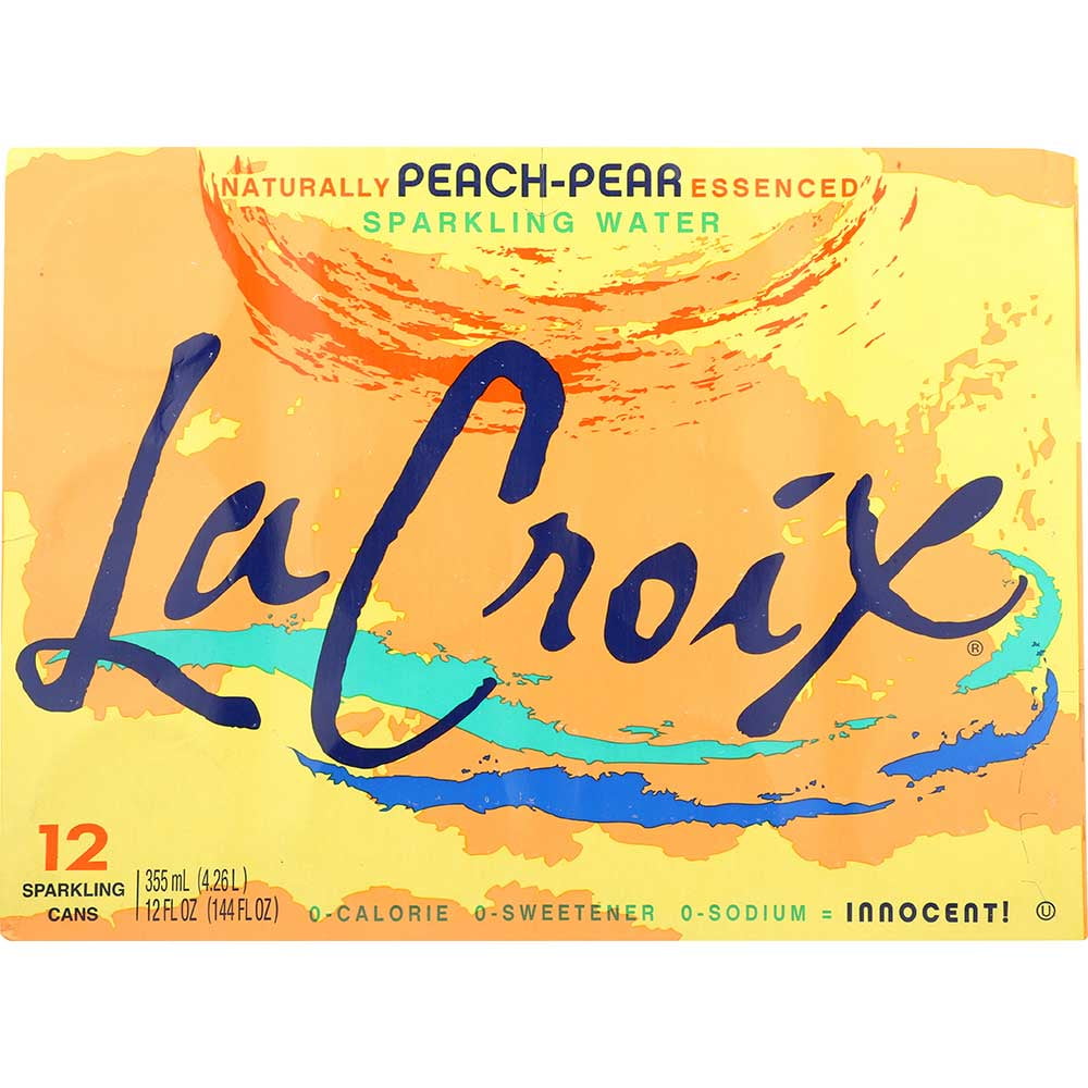 Lacroix Peach Pear Sparkling Water, 12 Fluid Ounce Can -- 24 per case ...