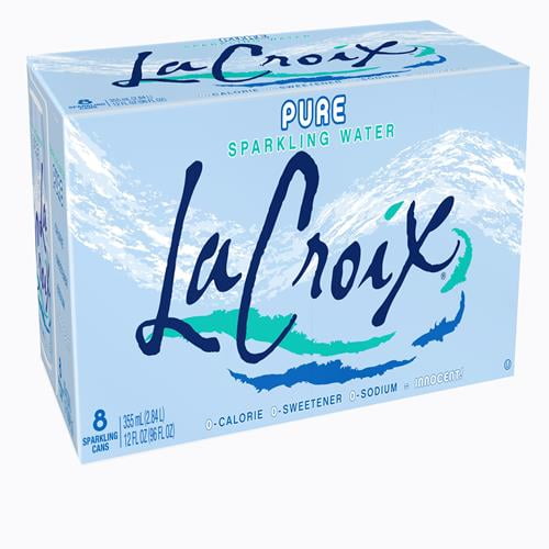 Lacroix Sparkling Water, Pure, 12 Fl Oz (Pack Of 8) - Pack of 2 - Walmart.com