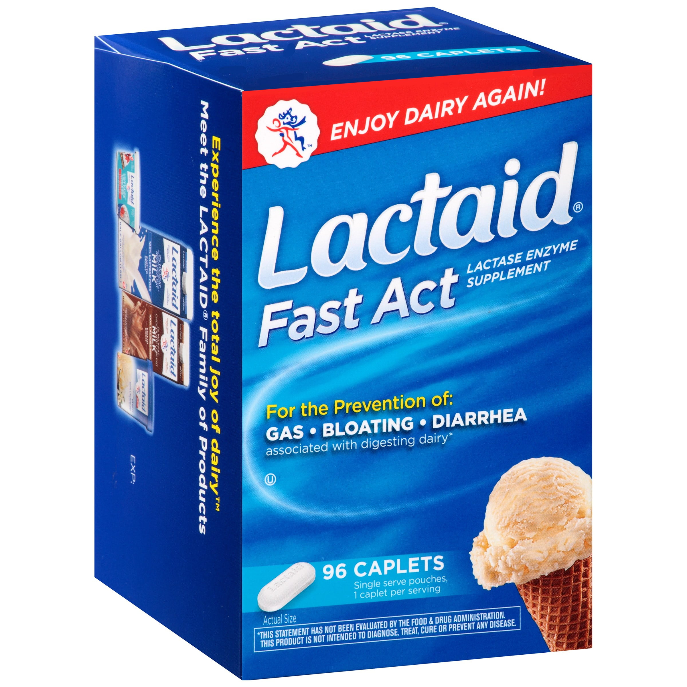 Lactaid Fast Act Dairy Lactose Relief, Lactase Enzyme Supplement ...