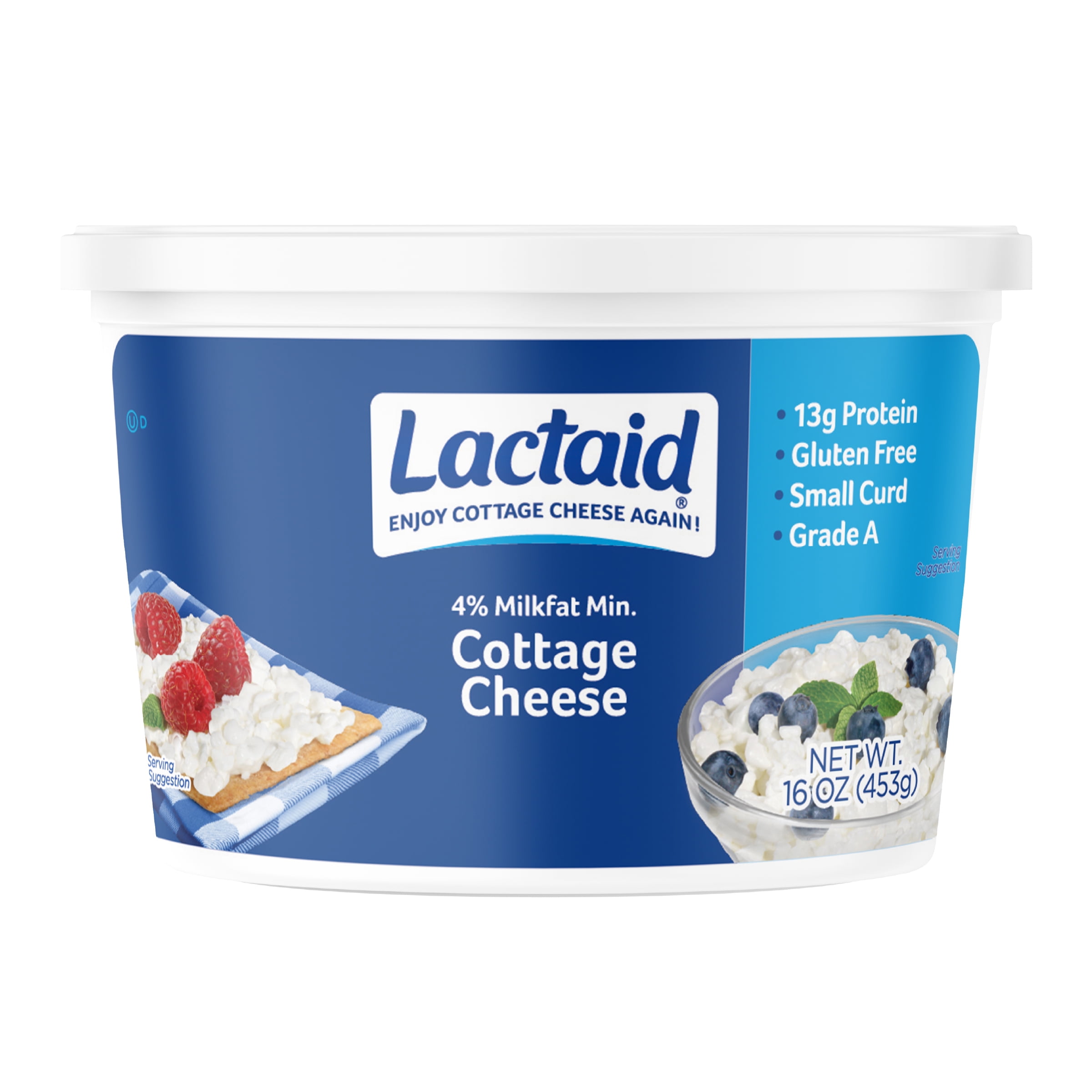 Lactaid Lactose-Free 4% Cottage Cheese, 16 oz - Walmart.com