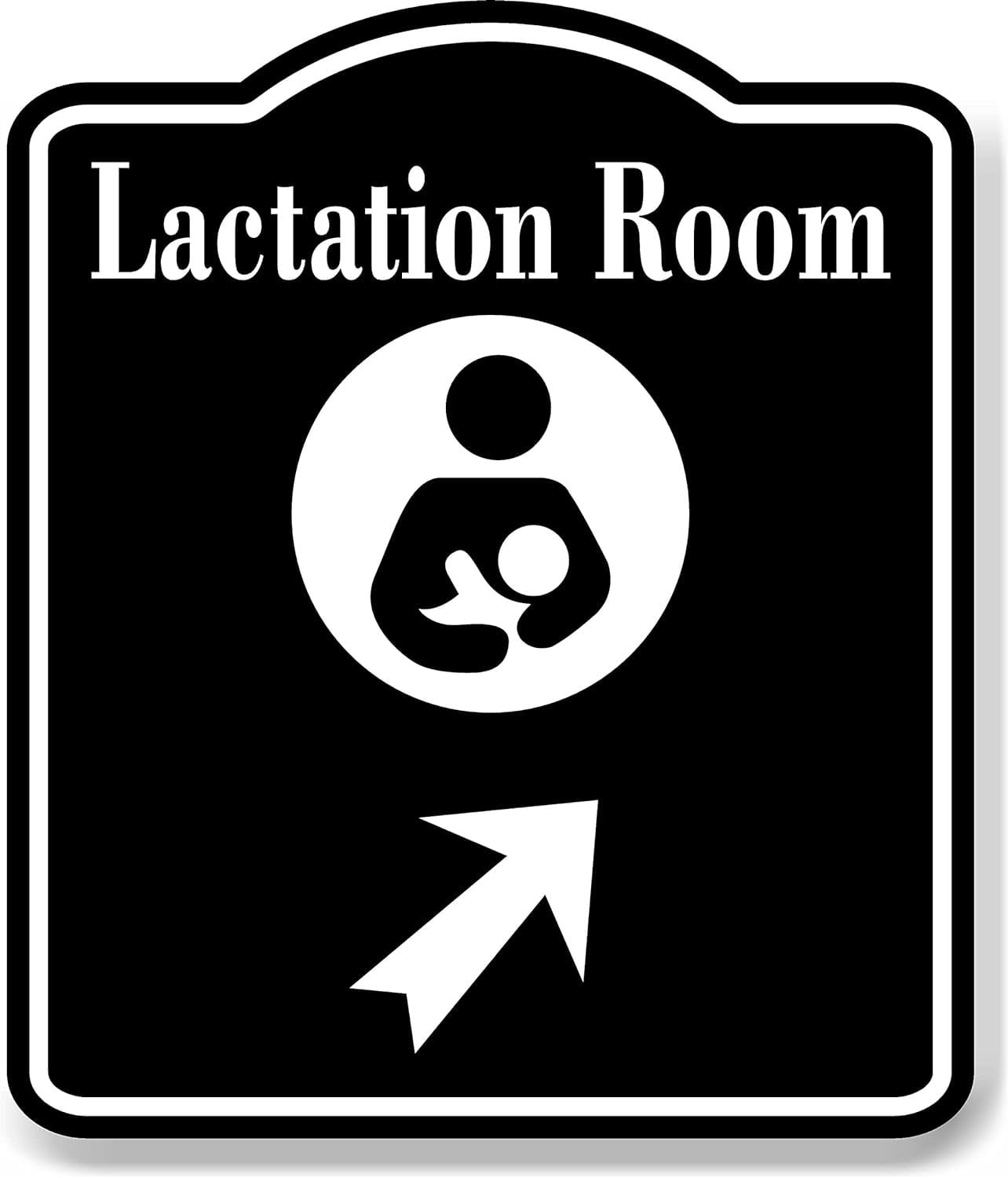 Lactation Room 45 Degee Up Right Arrow BLACK Aluminum Composite Sign ...