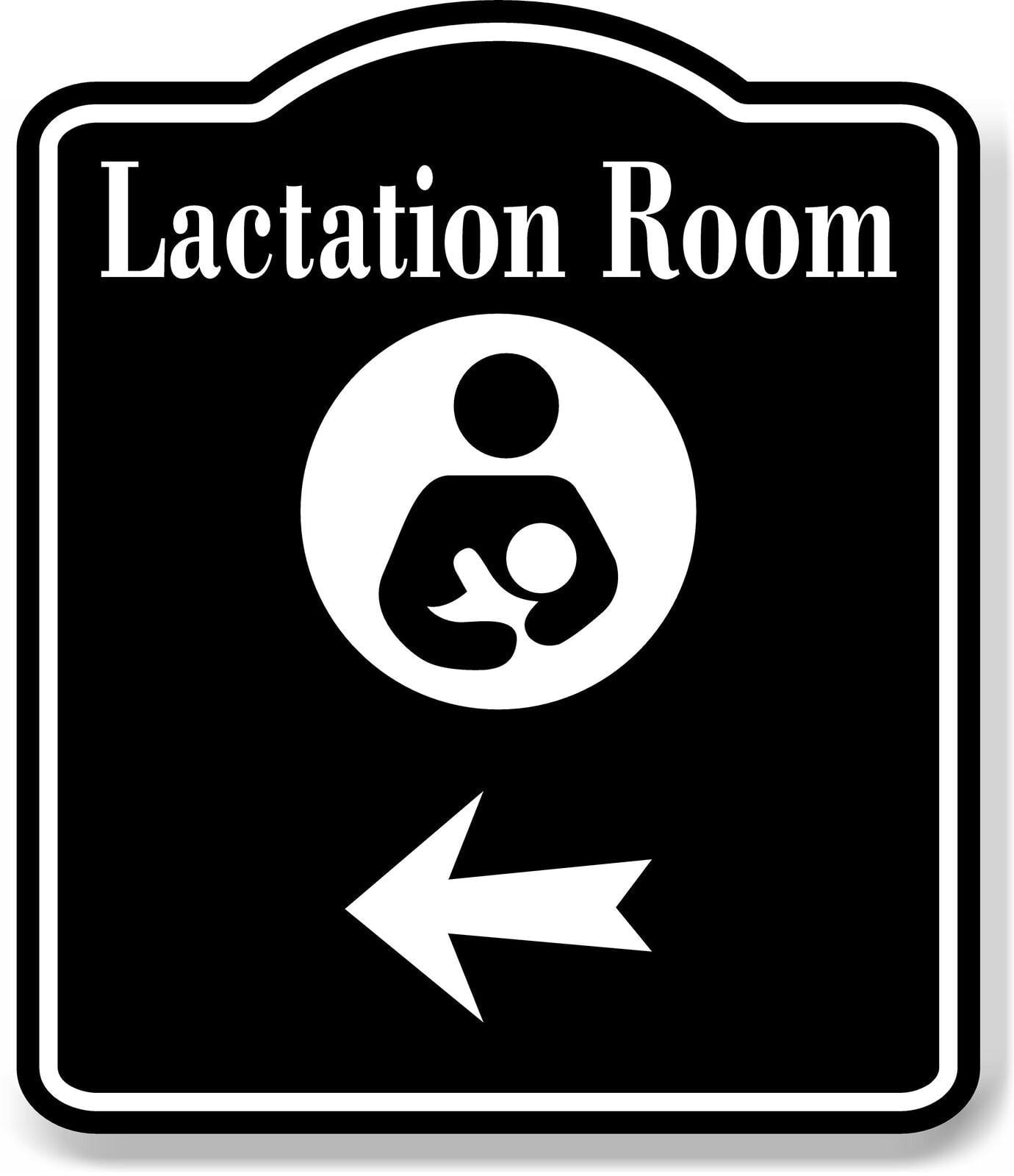 Lactation Room Left Arrow BLACK Aluminum Composite Sign, 15"x18 ...