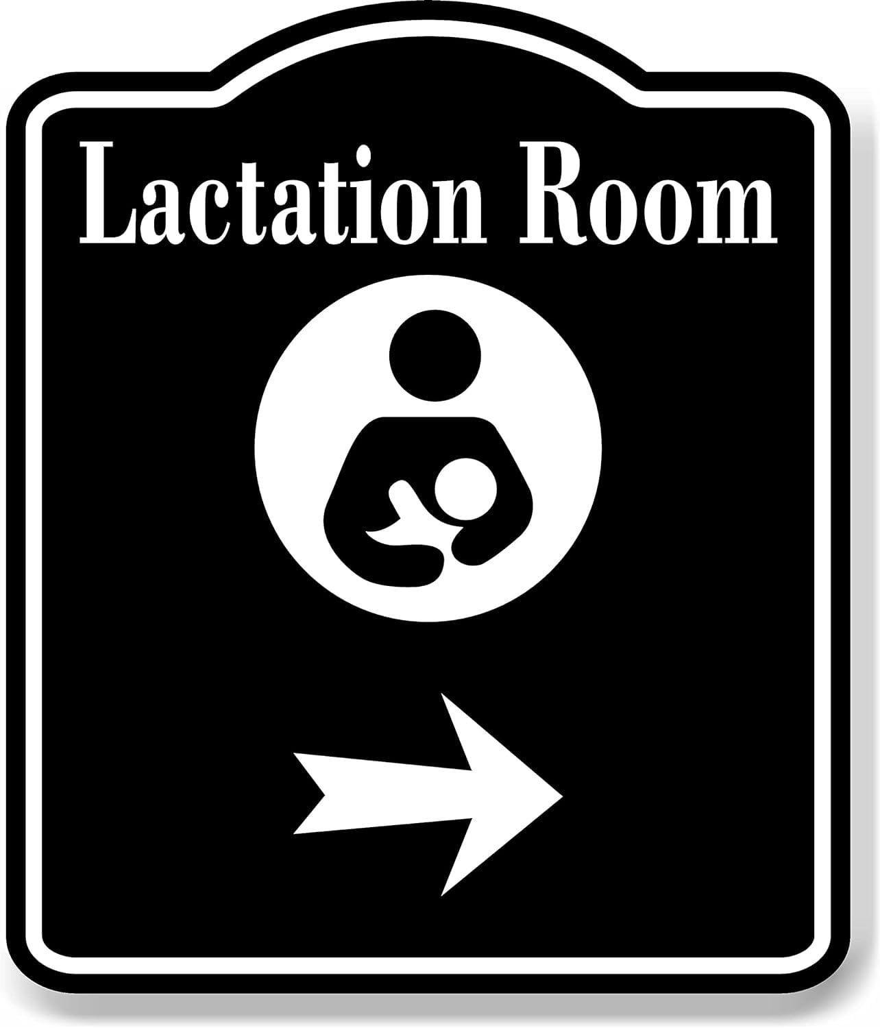Lactation Room Right Arrow BLACK Aluminum Composite Sign, 20"x24 ...